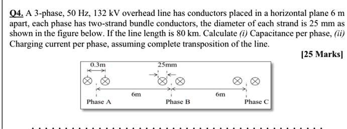 04 a 3 phase 50 hz 132 kv overhead line has conductors placed in a ...