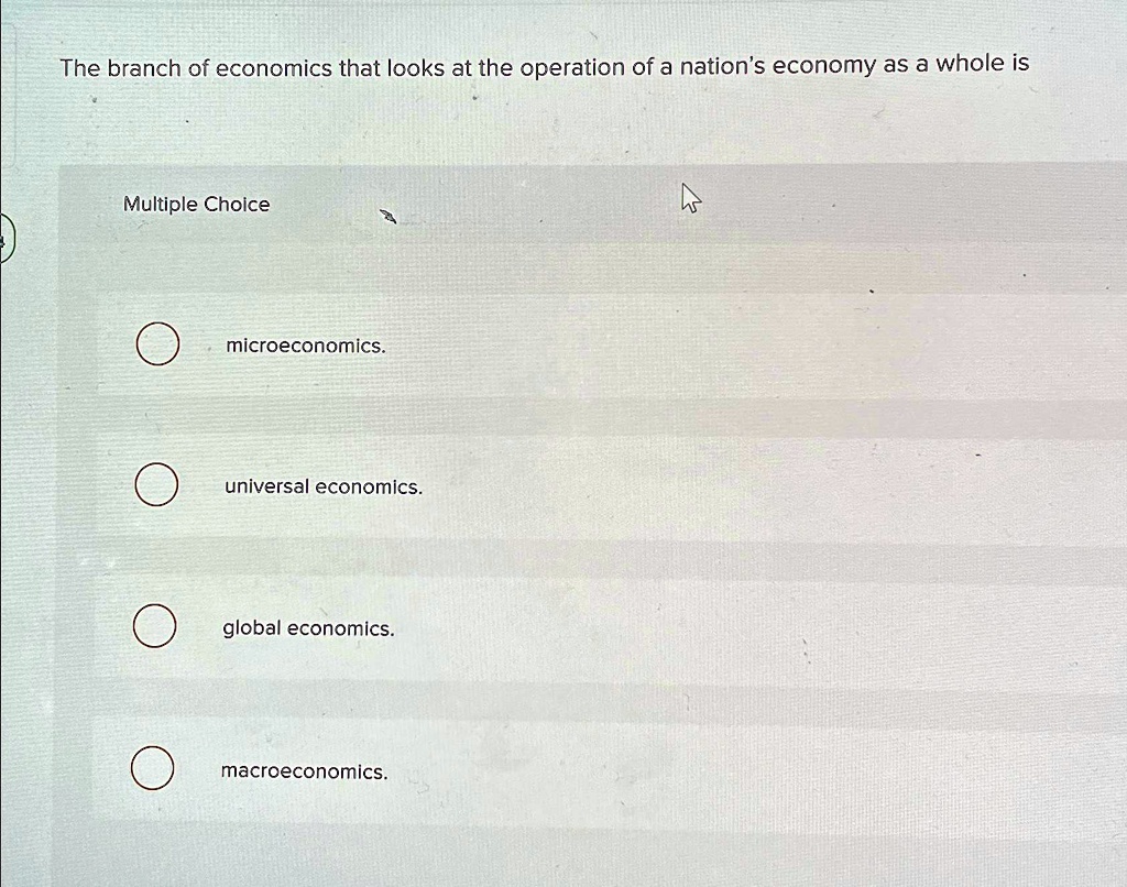 The branch of economics that looks at the operation of a nation's ...