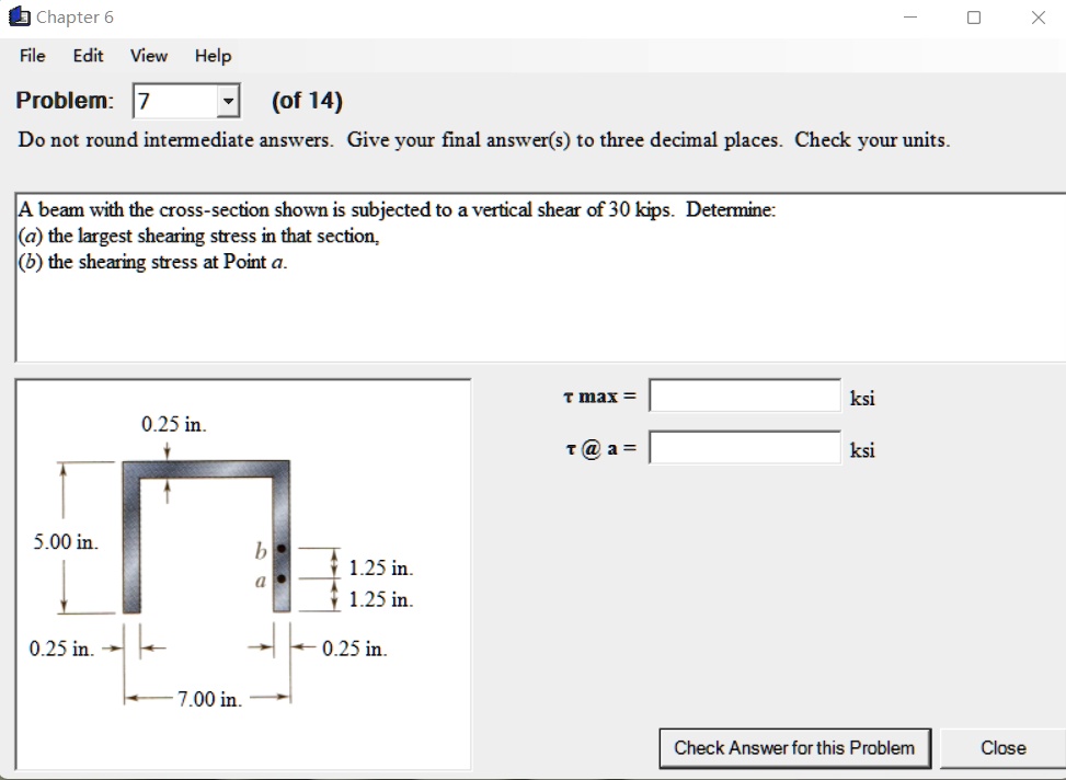 SOLVED: A beam with the cross-section shown is subjected to a vertical ...