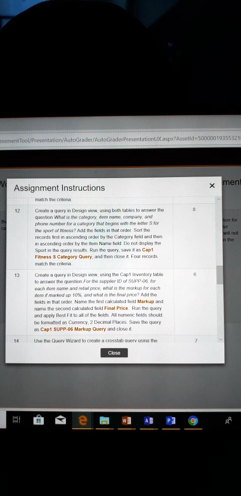 Solved Assessment Toolpresentationautograderautograderpresentationuxaspxassetid 