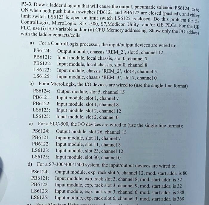 Please Do A B And C Plc Use I Io Variable Andor Iicpu Memory Addressing Show Only The Io Address