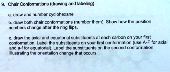 chair confonations drawing and labeling draw and number cyclohexane b ...