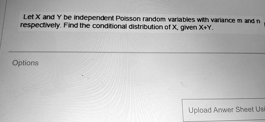 Solved Let X And Y Be Independent Poisson Random Variables With 2025