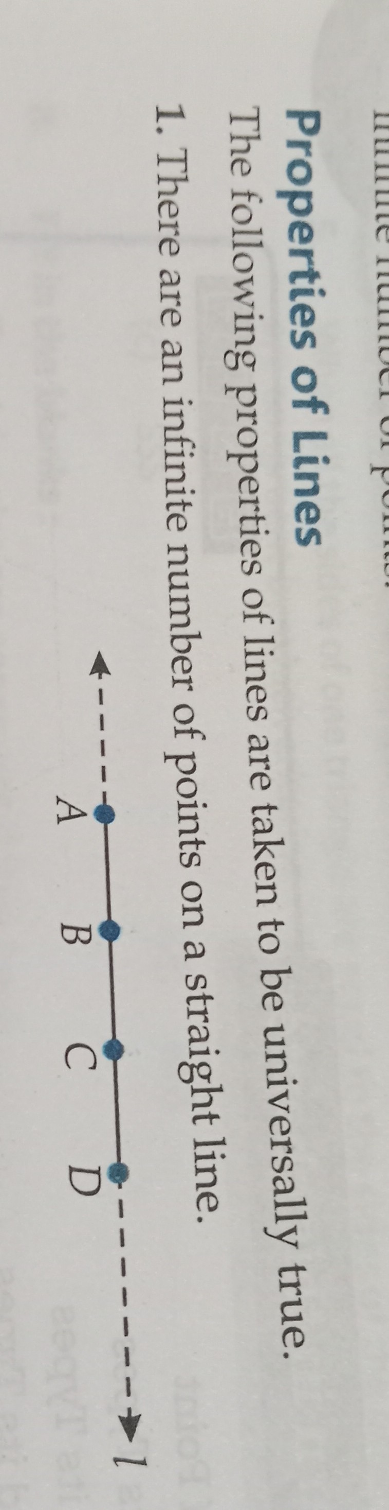 SOLVED: Properties of Lines The following properties of lines are taken ...