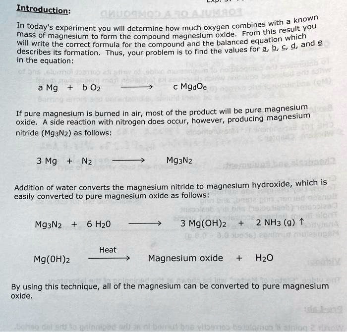 SOLVED: Introduction: 2n 4004 with known today'= experiment you will ...