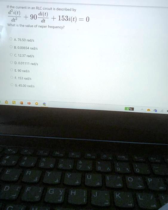 SOLVED: If the current in an RLC circuit is described by dit, what is ...