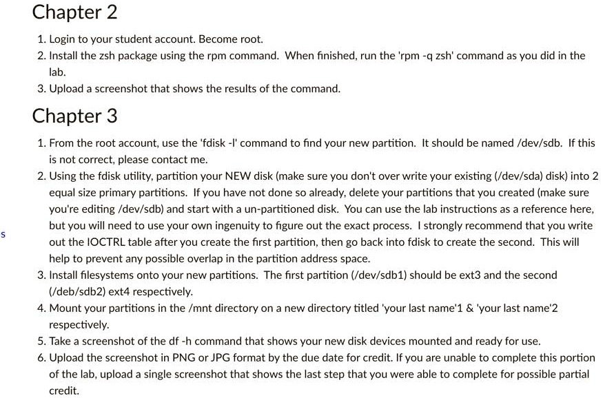 chapter2 1login to your student accountbecome root 2install the zsh package using the rpm ...