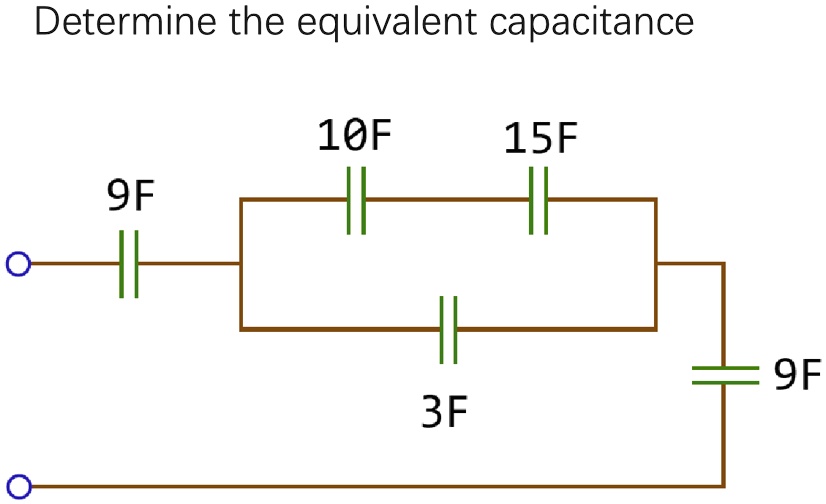 determine the equivalent capacitance determine the equivalent capacitance 9f 10f 15f 3f 9f 90988