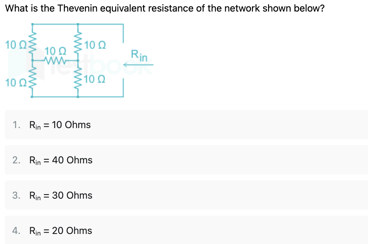 SOLVED: What is the Thevenin equivalent resistance of the network shown ...