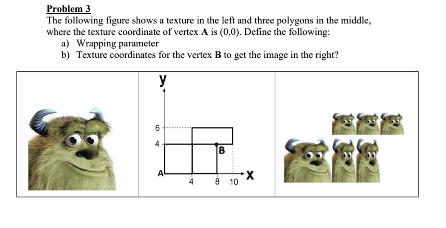 SOLVED: Problem 3 The following figure shows a texture in the left and ...