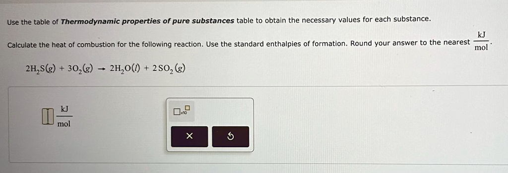 use the table of thermodynamic properties of pure substances table to ...