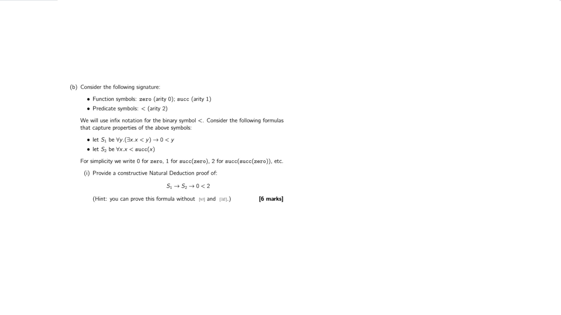 SOLVED: Consider the following signature: ?Function symbols: zero ...