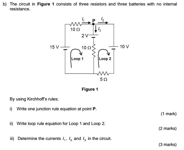 SOLVED: The circuit in Figure consists of three resistors and three batteries with no internal ...