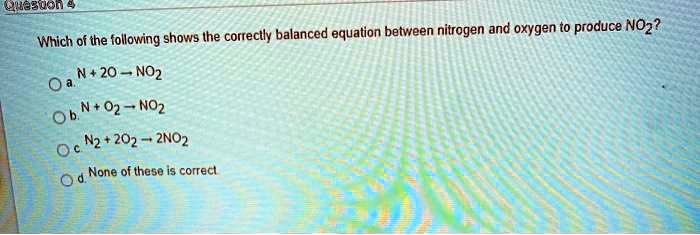 SOLVED: Which of the following shows the correctly balanced equation ...