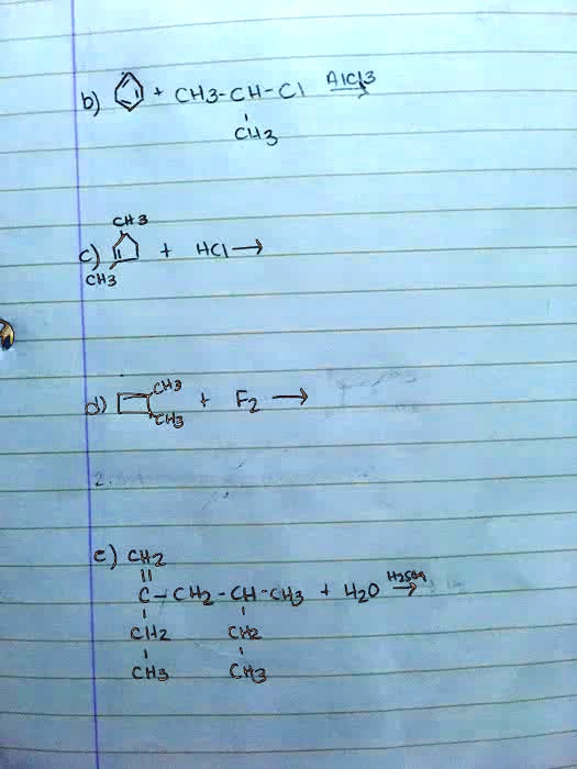SOLVED: ' Draw the product. Name both the reactant and the product. Cu CH 3. HC CH3. CH3 d) 13 e ...