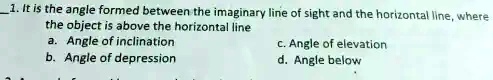is the angle formed between the imaginary line of sight and the ...