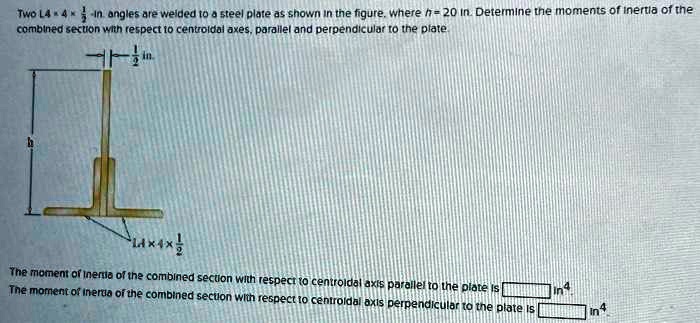 SOLVED: Texts: Two L-shaped angles are welded to a steel plate as shown ...