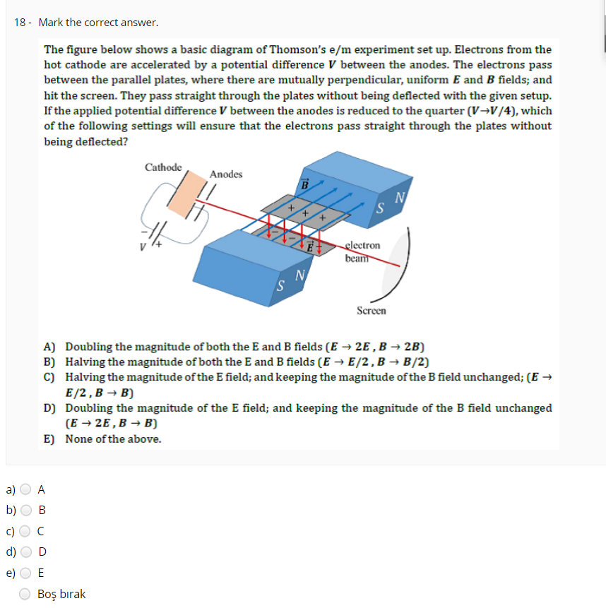 the figure below shows a basic diagram of thomsons em experiment set up ...