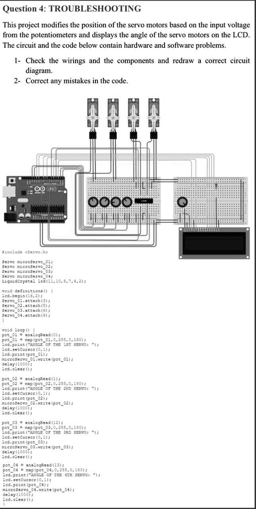 question 4 troubleshooting this project modifies the position of the ...