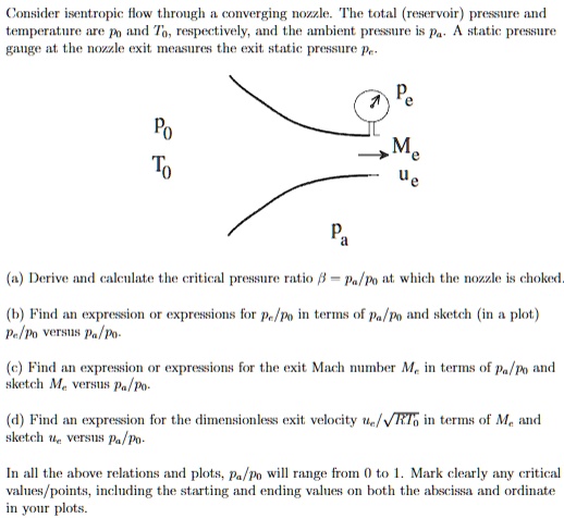 Consider isentropic flow through a converging nozzle. The total ...