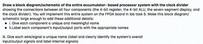 SOLVED: Draw a block diagram/schematic of the entire accumulator-based ...