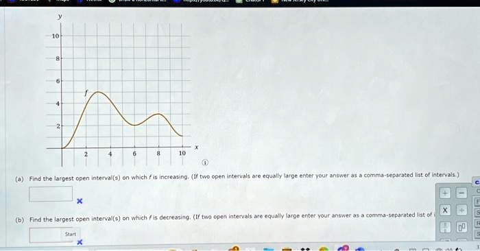 SOLVED: a) List of intervals. b) Find the largest open intervals on which f is decreasing. If ...