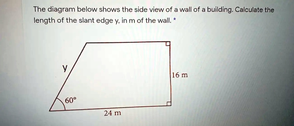 The diagram below shows the side view of a wall of a building ...
