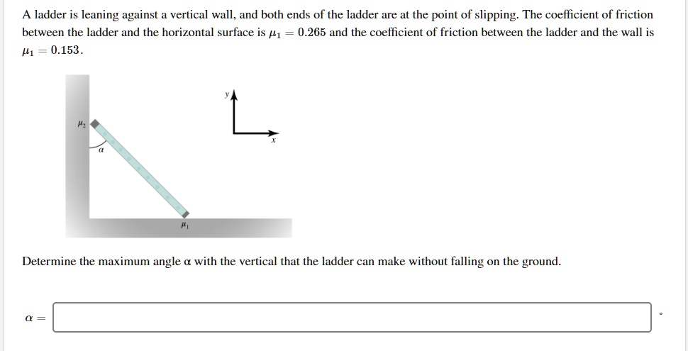 a ladder is leaning against vertical wall and both ends of the ladder ...