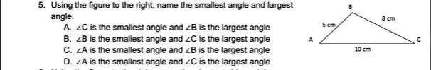 SOLVED: Using the figure to the right, name the smallest angle and ...