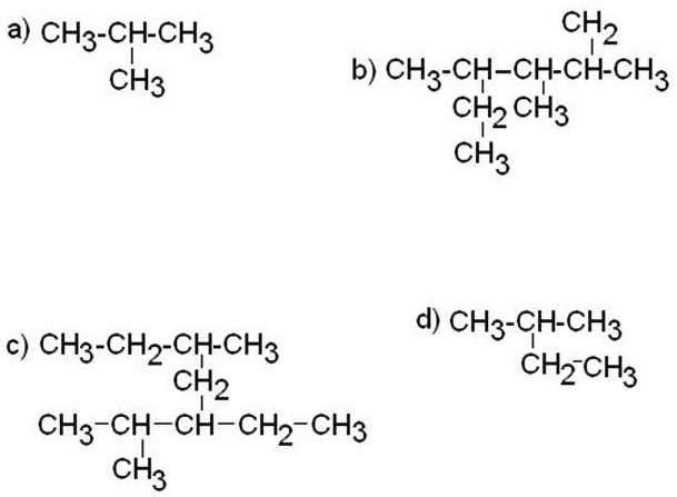 SOLVED: Nombrar los alcanos. a) CH3-CH-CH3 CH3 CH2 b) CH3-CH-CH-CH-CH3 cH2 CH3 CH3 CH3-CH-CH3 ...