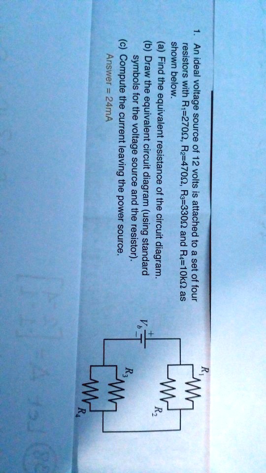VIDEO solution: Answer=24mA shown below. (c) Compute the current leaving the power source ...