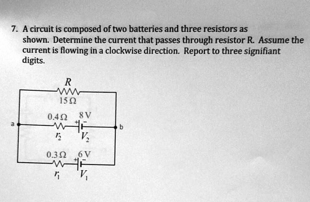 SOLVED: A circuit is composed of two batteries and three resistors as ...
