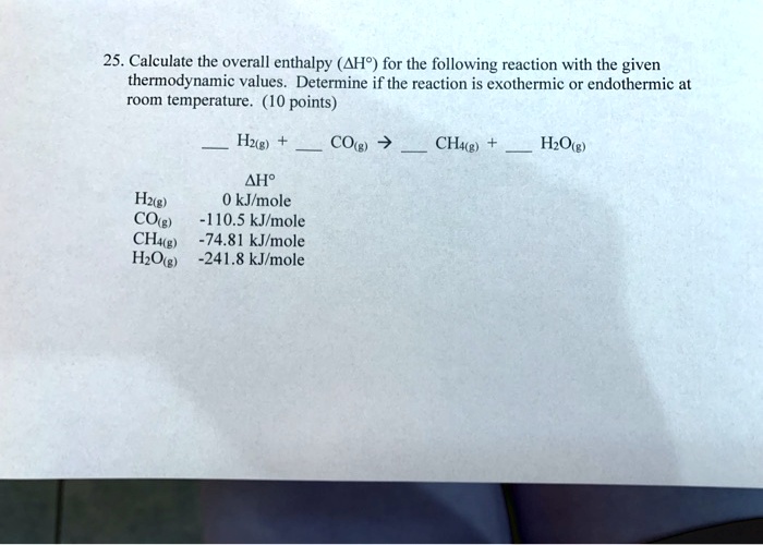 25. Calculate the overall enthalpy (?H°) for the following reaction with the given thermodynamic ...