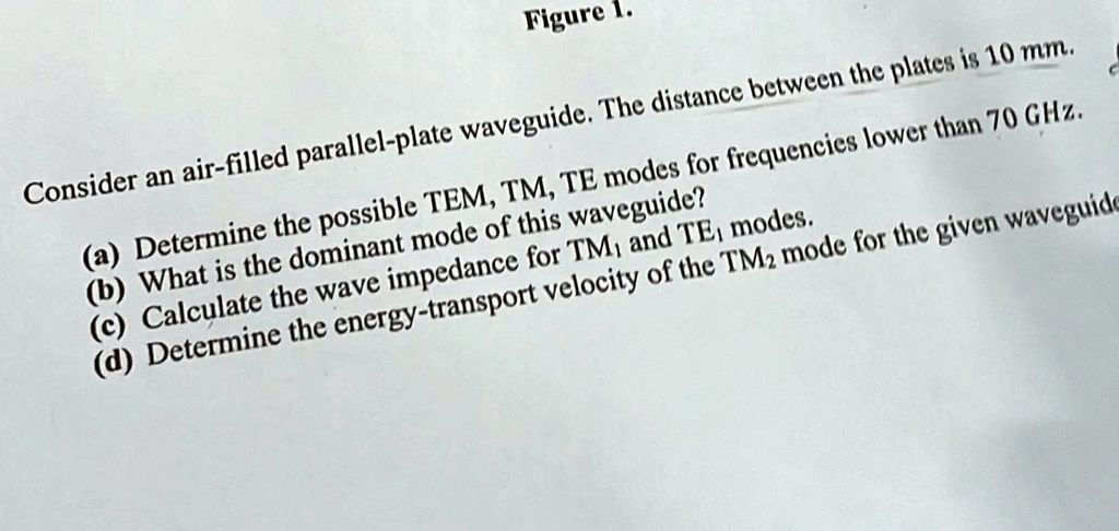 figure 1 consider an air filled parallel plate waveguide the distance ...