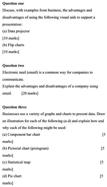 Question one Discuss, with examples from business, the advantages and ...