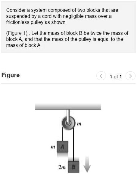 SOLVED: Consider a system composed of two blocks that are suspended by ...