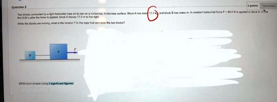 SOLVED: Question 3: Two blocks connected by a light horizontal rope sit ...
