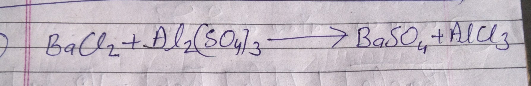 SOLVED: BaCl2+Al2(SO4]3 BaSO4+AlCl3