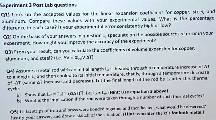 SOLVED: Experiment 3 Post Lab questions Q1) Look up the accepted values ...
