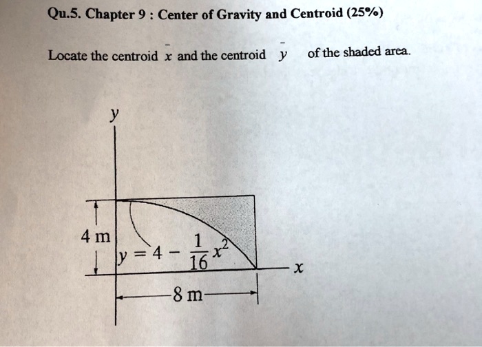 SOLVED: Qu.5. Chapter Center of Gravity and Centroid (25%) Locate the centroid and the centroid ...
