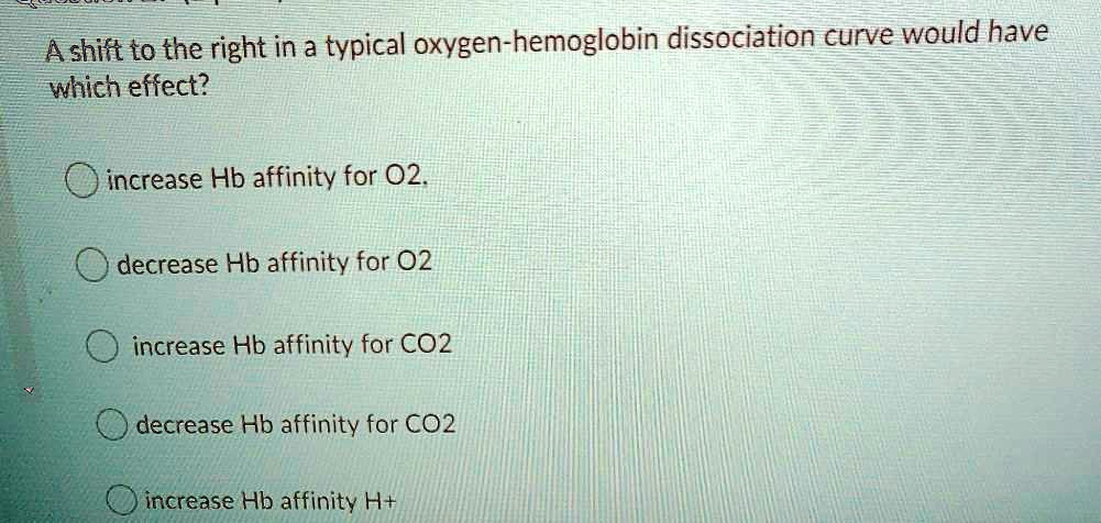A shift to the right in a typical oxygen-hemoglobin dissociation curve ...