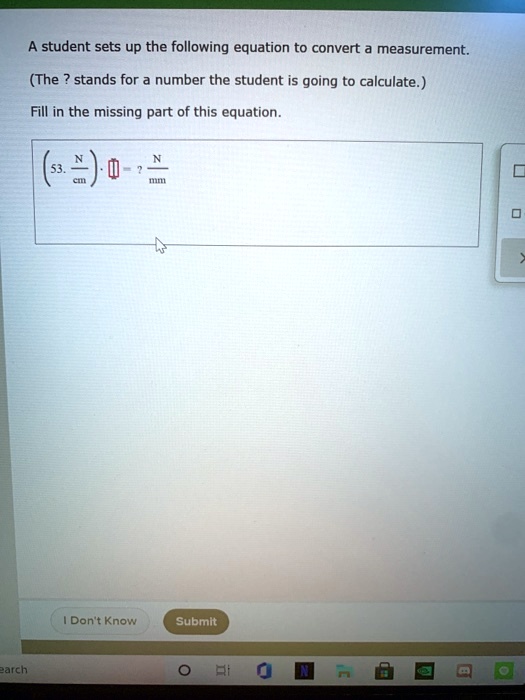 SOLVED: A student sets up the following equation to convert a ... SOLVED: A student sets up the following equation to convert a ...