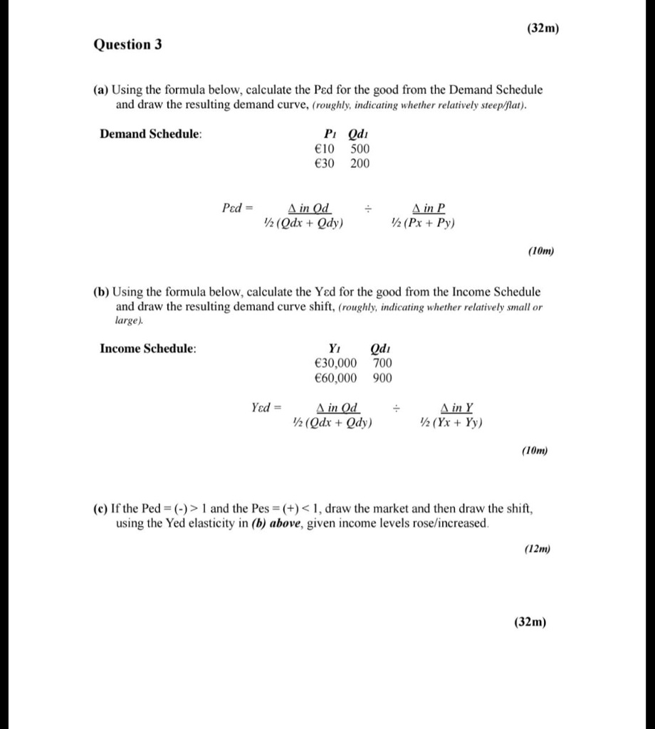 SOLVED: please do it in 10 minutes will upvote (32m) Question 3 (a ...