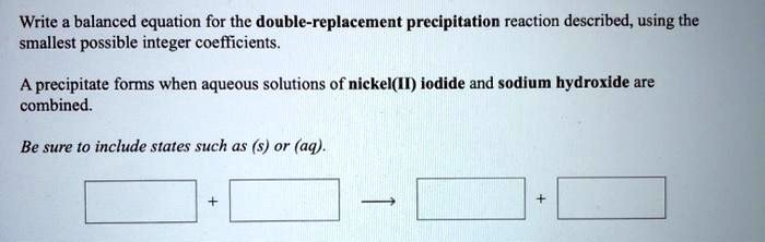 SOLVED: Write balanced equation for the double-replacement ...