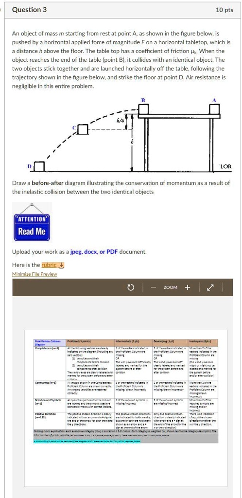 SOLVED: An object of mass m starting from rest at point A, as shown in the figure below, is ...