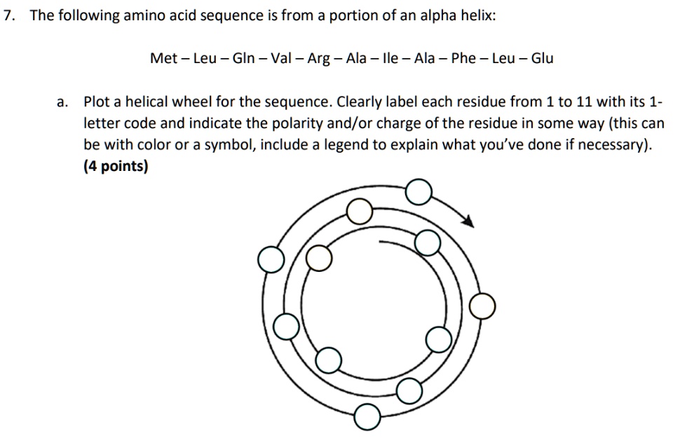 SOLVED: The following amino acid sequence is from portion of an alpha ...
