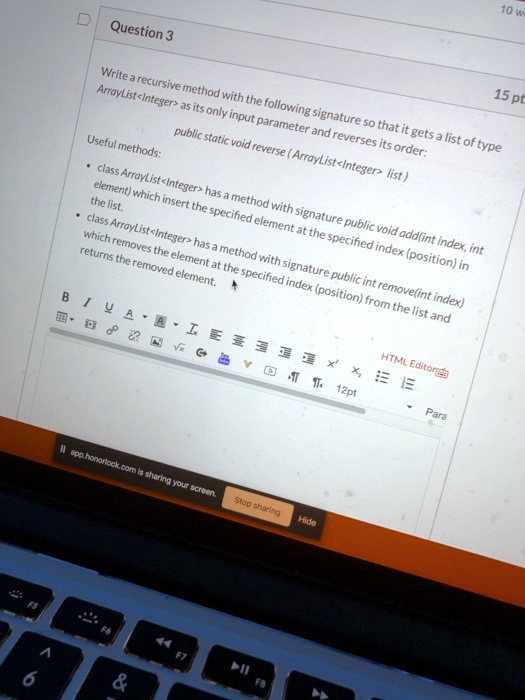 Video Solution Question 3 Write A Recursive Method With The Following Signature That Takes An 5442