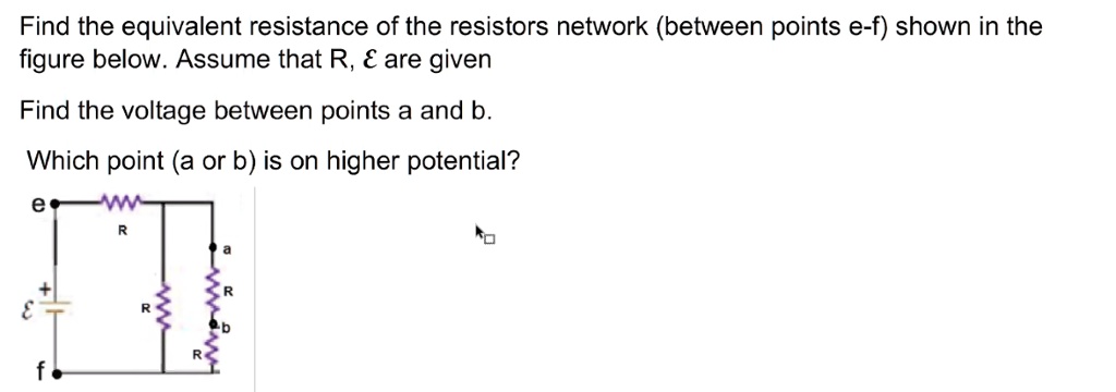 Find the equivalent resistance of the resistors network (between points ...