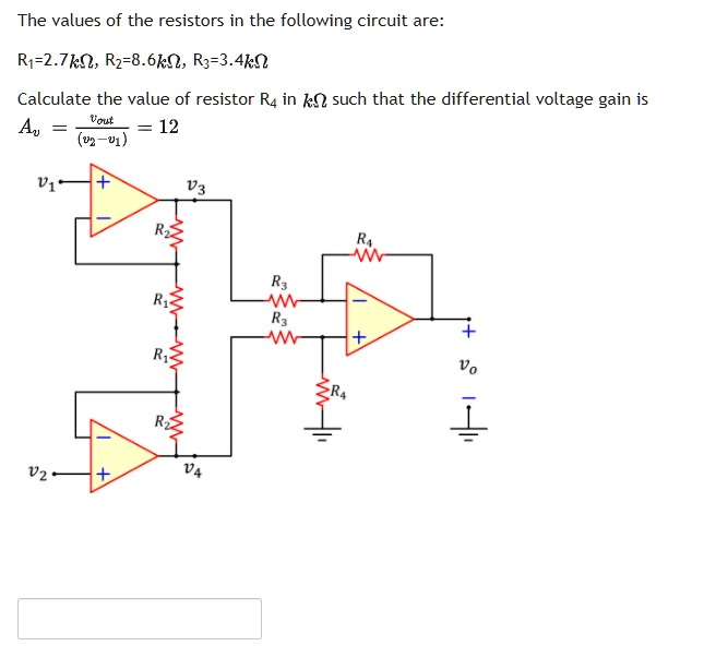 SOLVED: The values of the resistors in the following circuit are: R1 = 2.7kÎ©; R2 = 8.6kÎ©; R3 ...