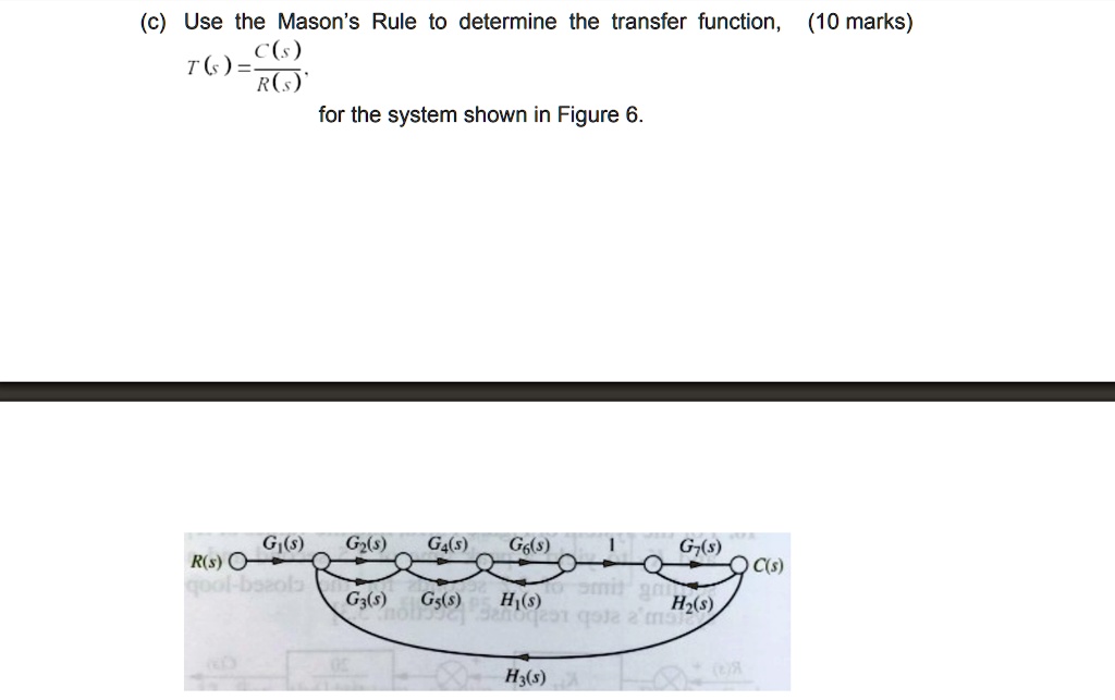 SOLVED: (c) Use the Mason's Rule to determine the transfer function ...